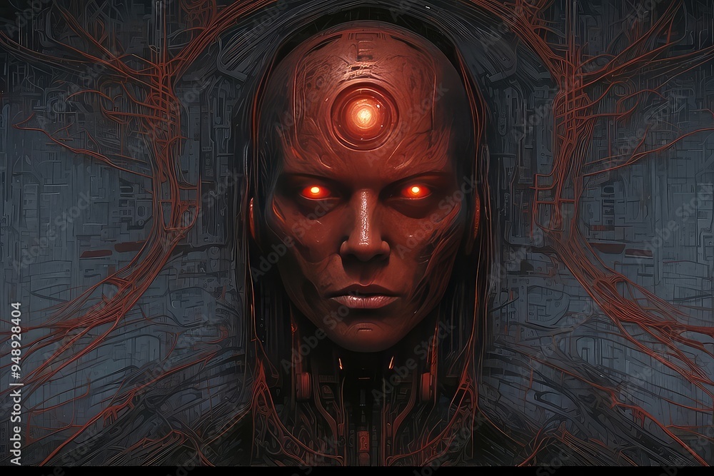 close-up of dirty , scary face and red eyes in mud.,demon eye,Eye ...