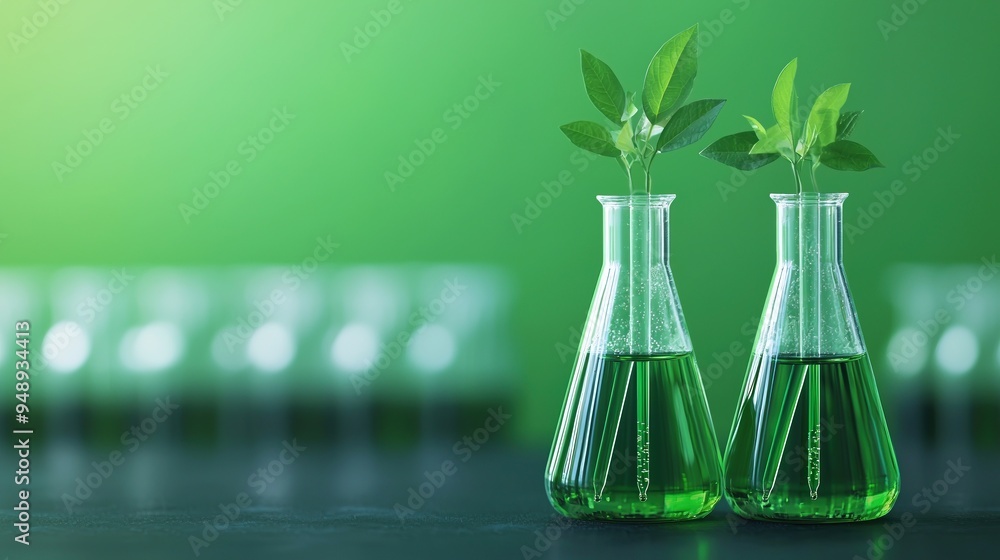 Nano-engineered enzymes breaking down biomass into biofuel, symbolizing ...