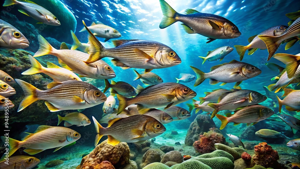 High-contrast image of gill structures on multiple fish species ...