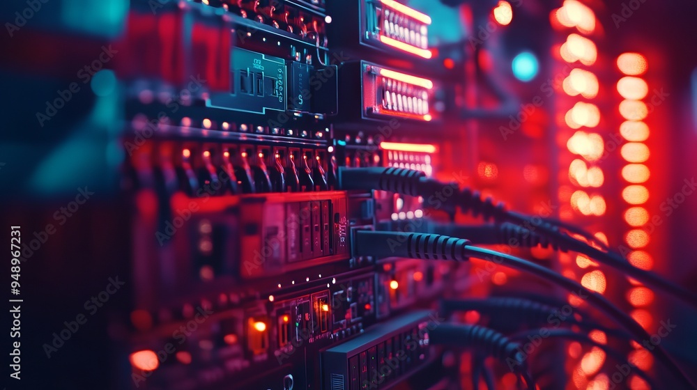 Equipment optical technology, connection. 5G 4G technological network ...