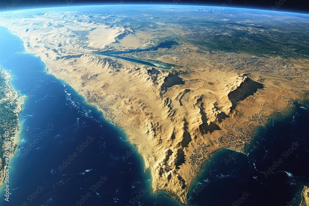 Nile Delta Seen from Space: Aerial View of Egypt, Africa, Sahara Desert ...