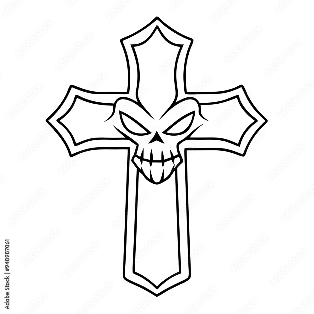 Vetor de Skull and Crossbones Faith: A stark black and white ...