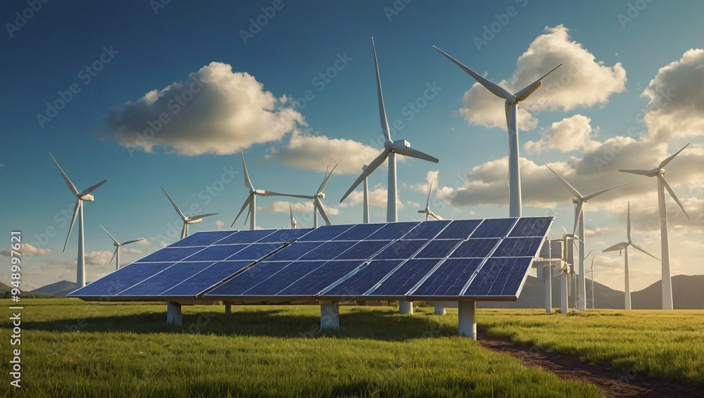 Advocacy for clean energy transition visualized in a D cartoon style ...