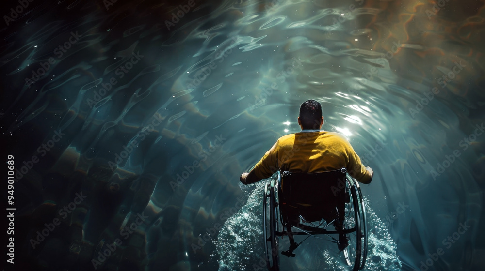 International Day of Persons with Disabilities. Man in a wheelchair ...
