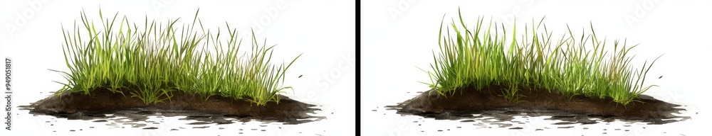 Fine, delicate hair grass growing in cool, moist conditions, isolated ...