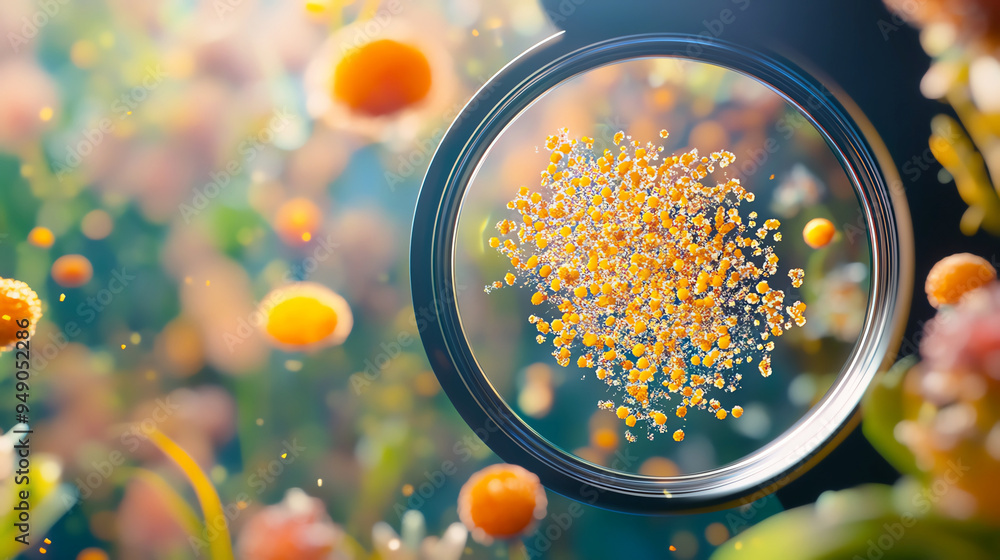 Visual of a microscope lens magnifying a single, perfectly detailed ...