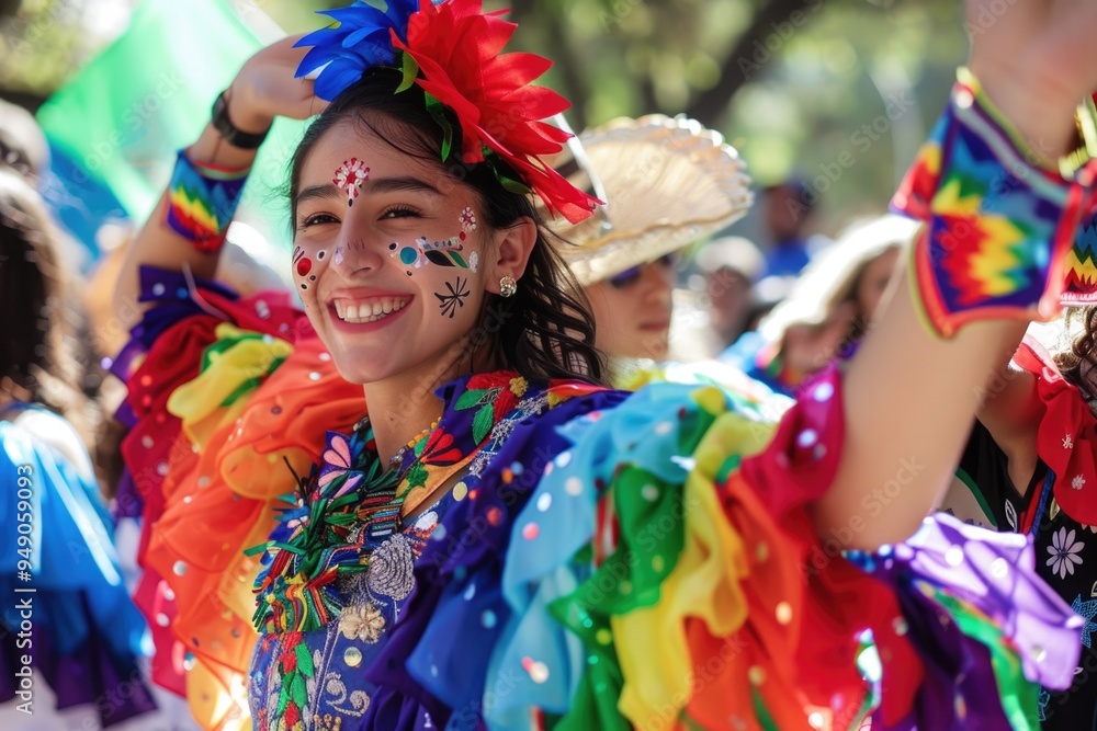 Foto de Joyful celebration: happy fiestas patrias Chile, marking ...