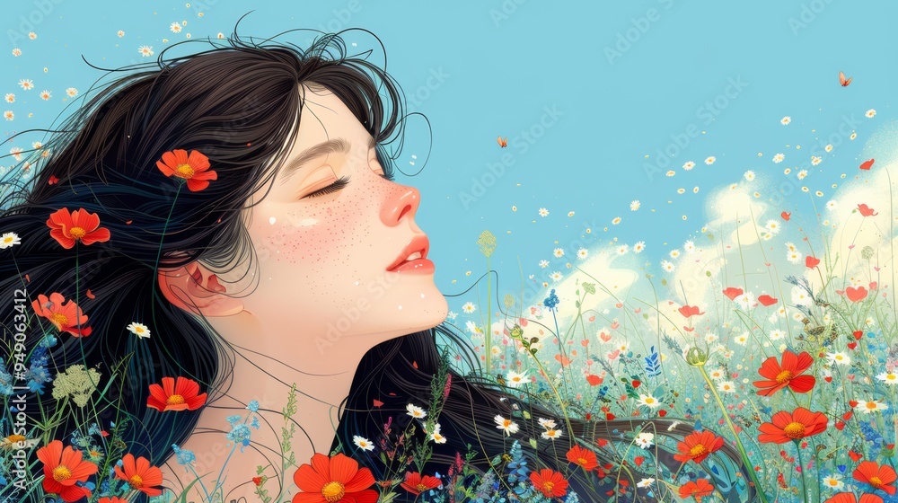 Cartoon cartoon illustration with colorful modern illustrations of a ...