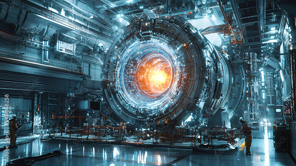 Fusion reactor core, CGI render: A hyper-realistic CGI render of a ...