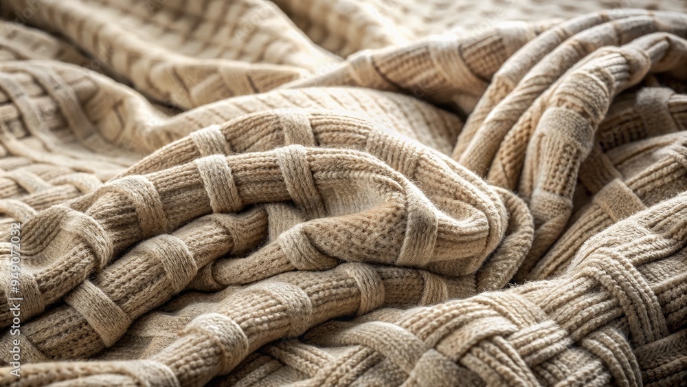 Soft, plush blanket with intricate woven texture and subtle sheen ...