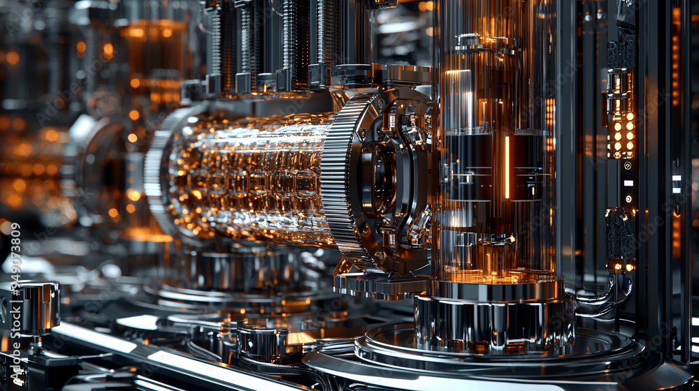 Quantum computer, photorealistic CGI: A photorealistic CGI render of a ...