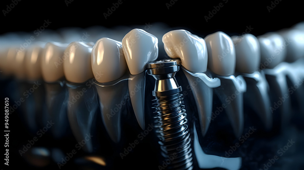 Dental Implant Close Up Titanium Screw Tooth Replacement Oral Surgery ...
