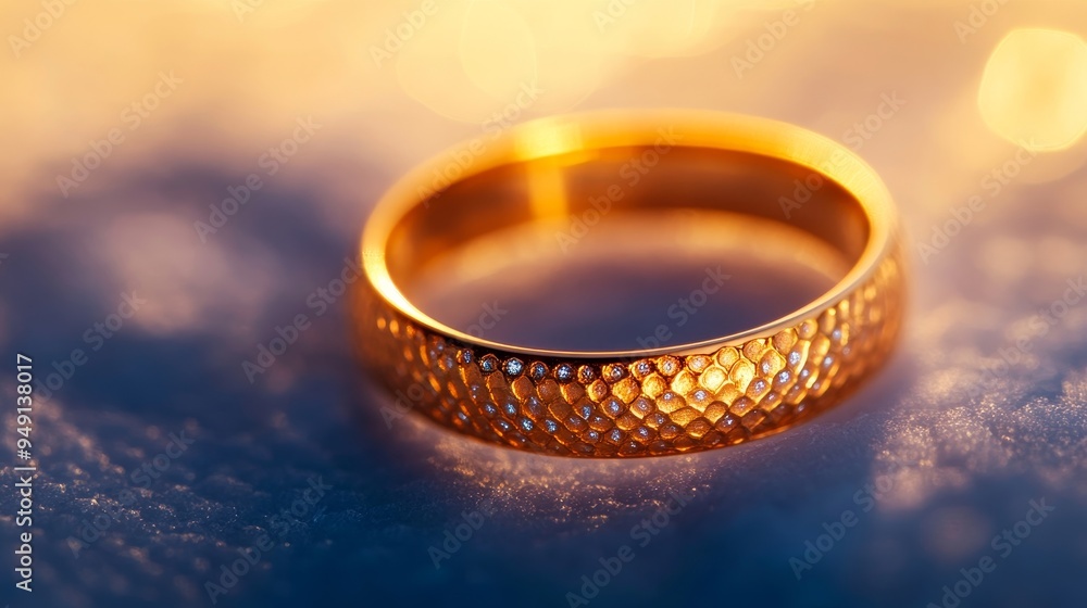A luxurious beryllium copper ring, highlighted with a fine textured ...