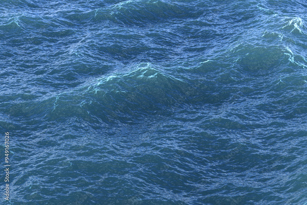 Ocean waves with varying shades of blue with texture and movement of ...