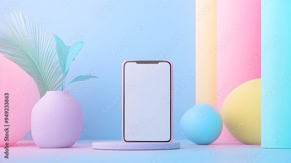 Sleek Minimalist UI Design with Soft Pastel Gradients and Flat Icons ...