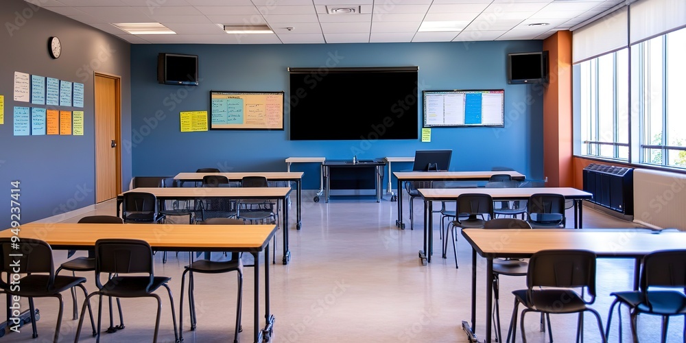 virtual classrooms and online learning setups art Stock Photo | Adobe Stock