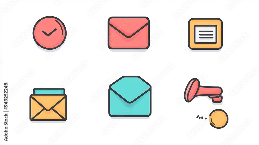 Minimalist Communication Icons set of icons various communication ...