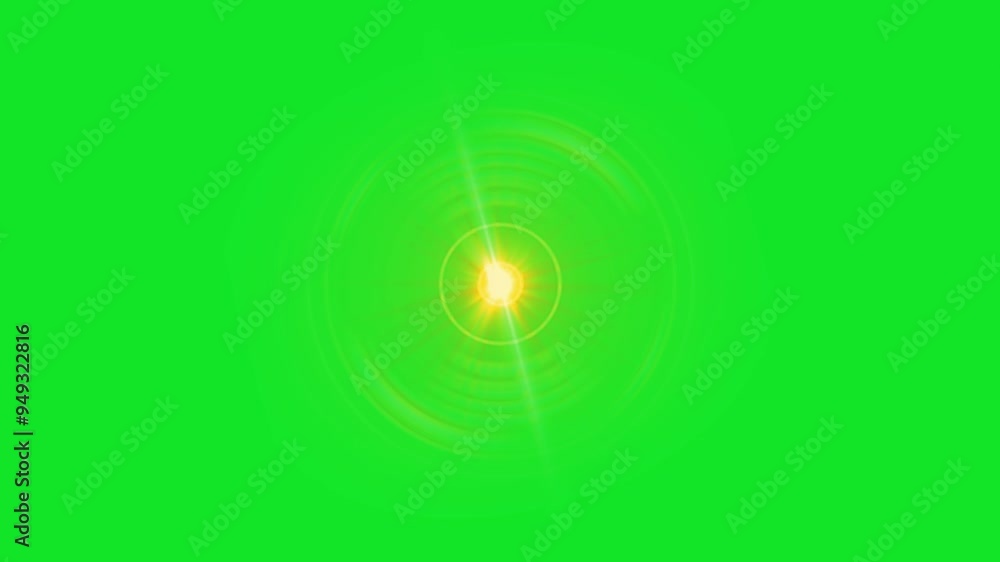 flashlight overlay, flashing light green screen, sunrise isolated on ...