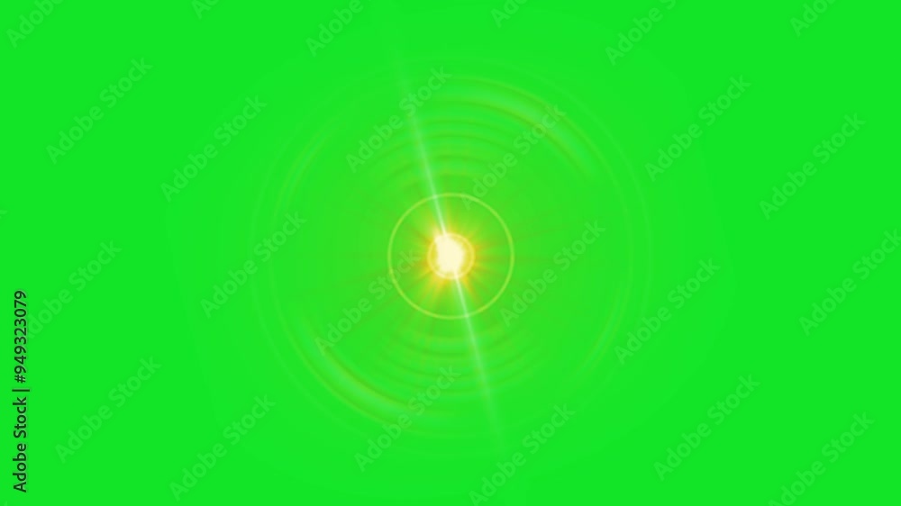 flashlight overlay, flashing light green screen, sunrise isolated on ...