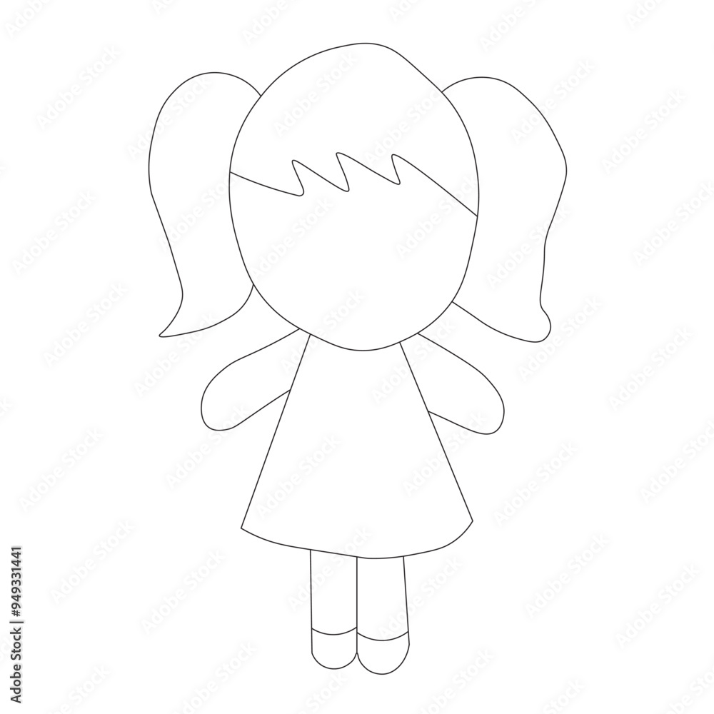 Girl outline drawing Vector Images. Beautiful girl outline image on a ...