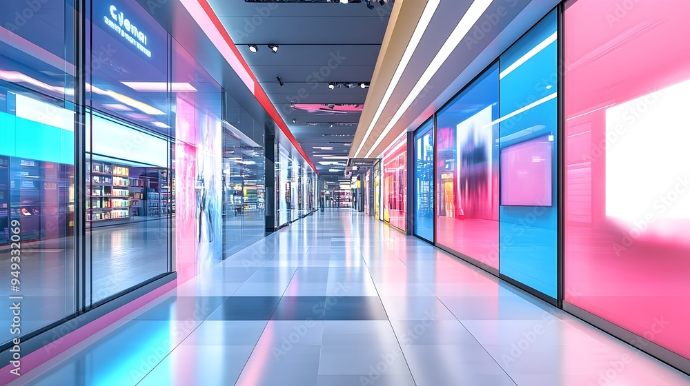 Photograph of a futuristic and technologically advanced retail store ...