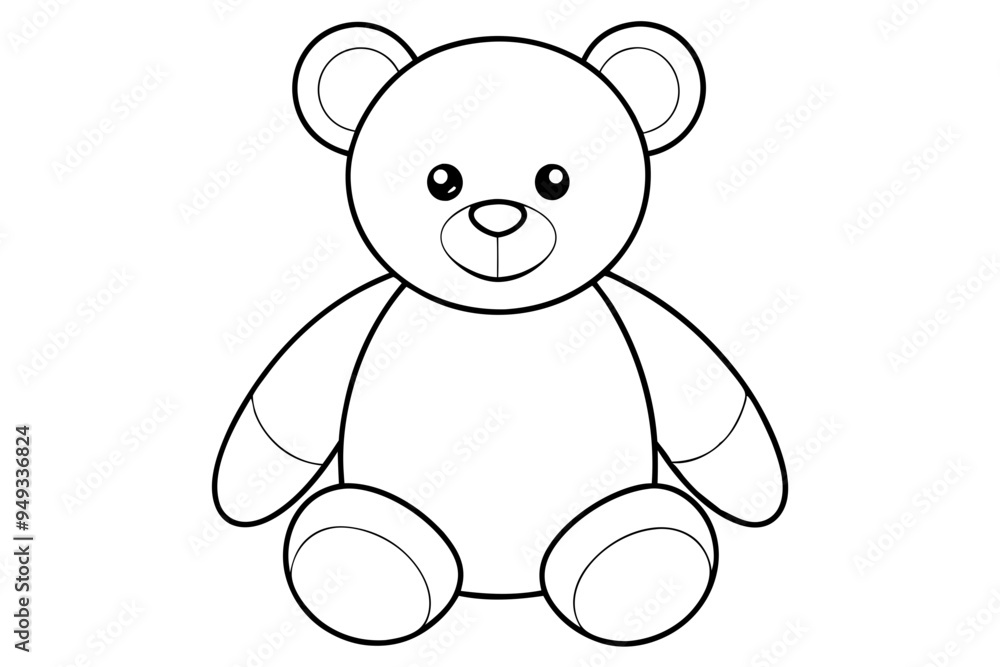 Poster Teddy bear line art vector, Cute teddy outline icon – Wall Art ...