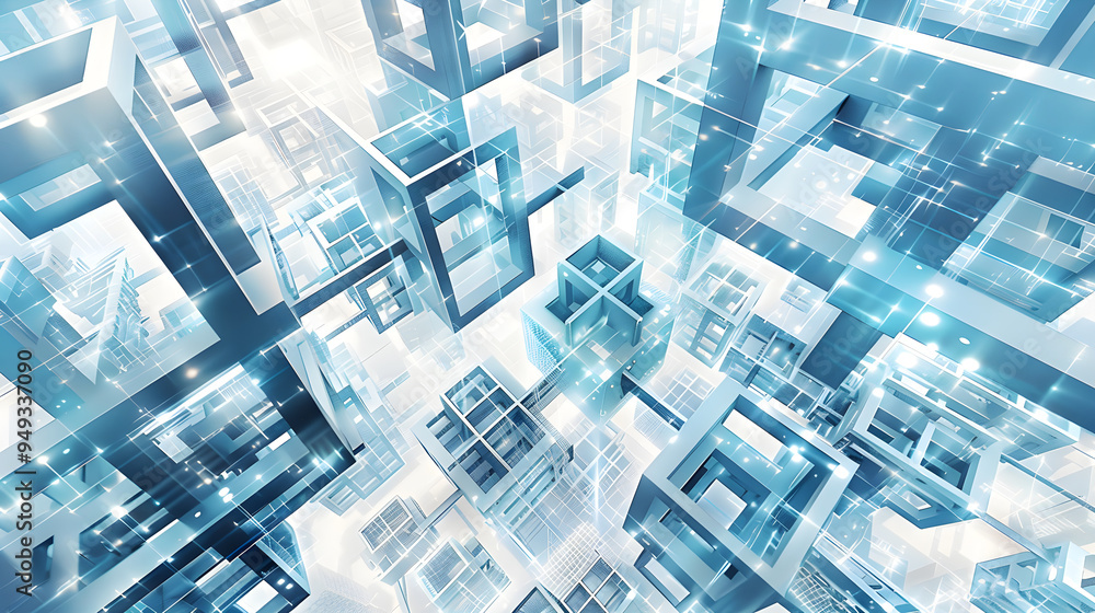 Futuristic Tesseract Design: Multi-Dimensional Geometric Shapes ...