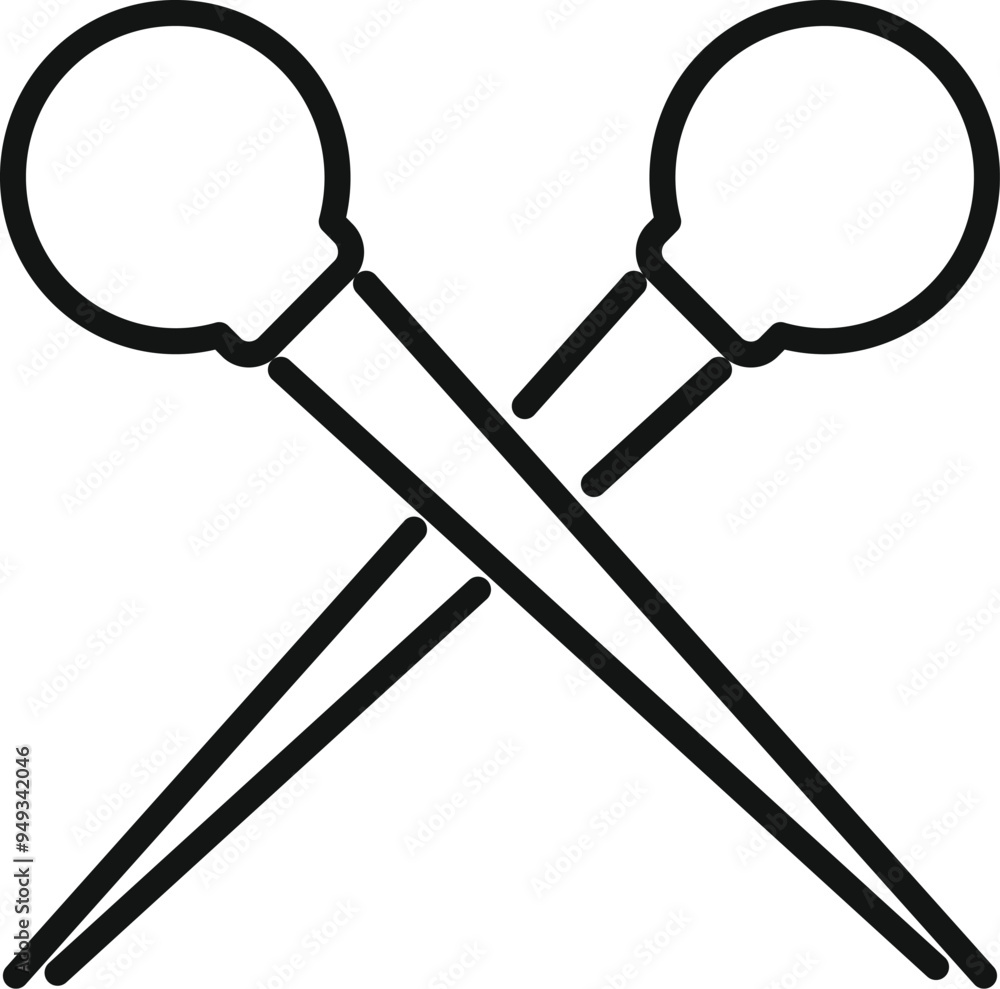 Two crossed inoculation loops with their handles forming an x shape, a ...