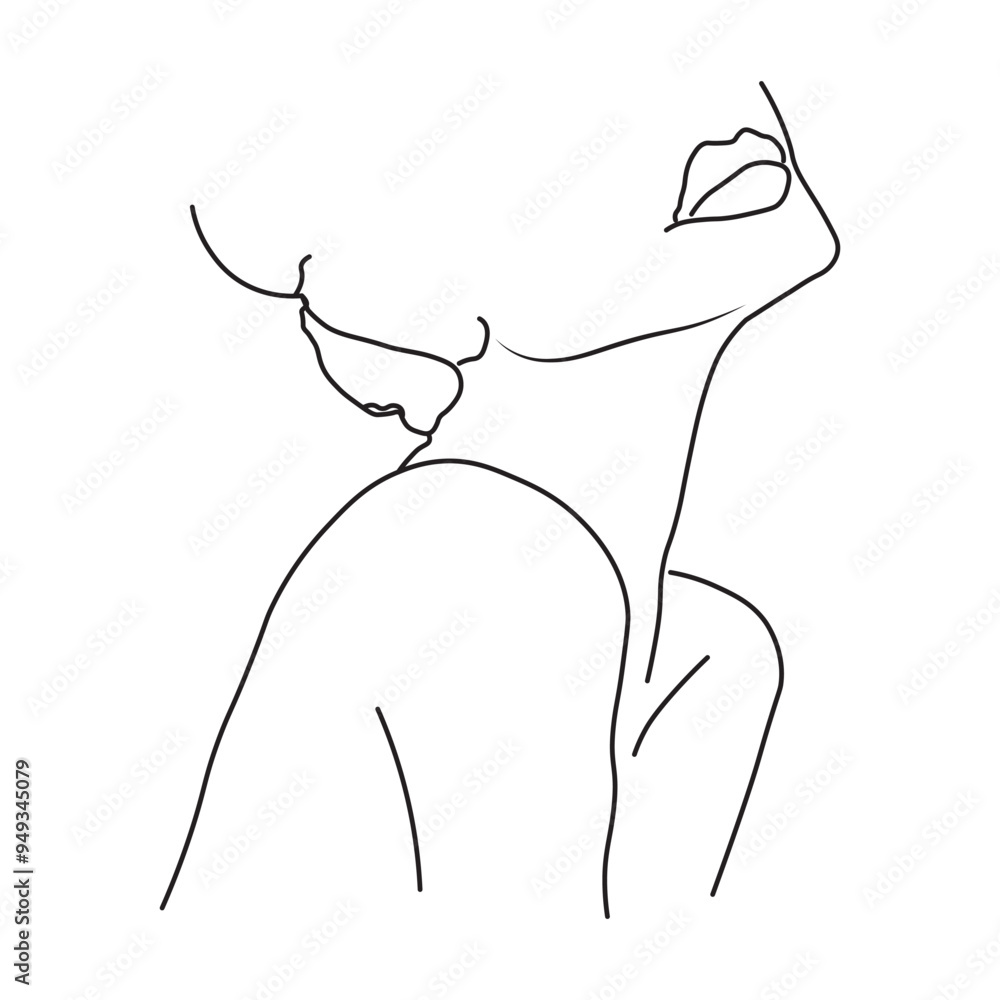 body silhouette. Girl outline drawing Vector Images. Beautiful girl ...