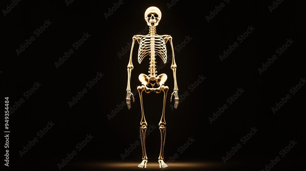 A high-contrast image of human bones, showcasing the skeletal system in ...