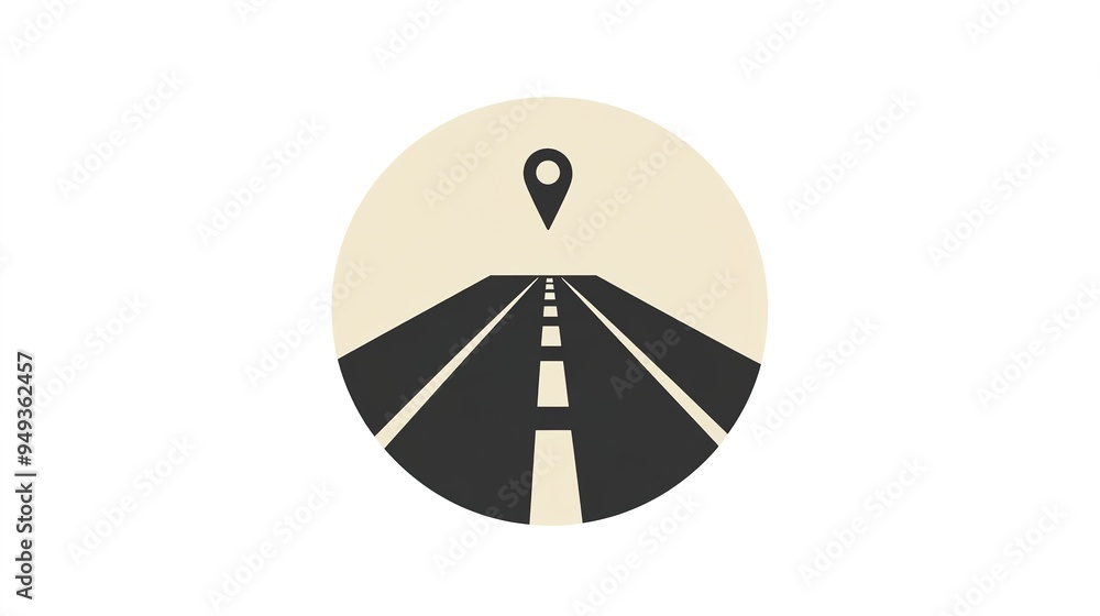 Icon Representing Roads, Featuring a Simple and Clear Design to ...