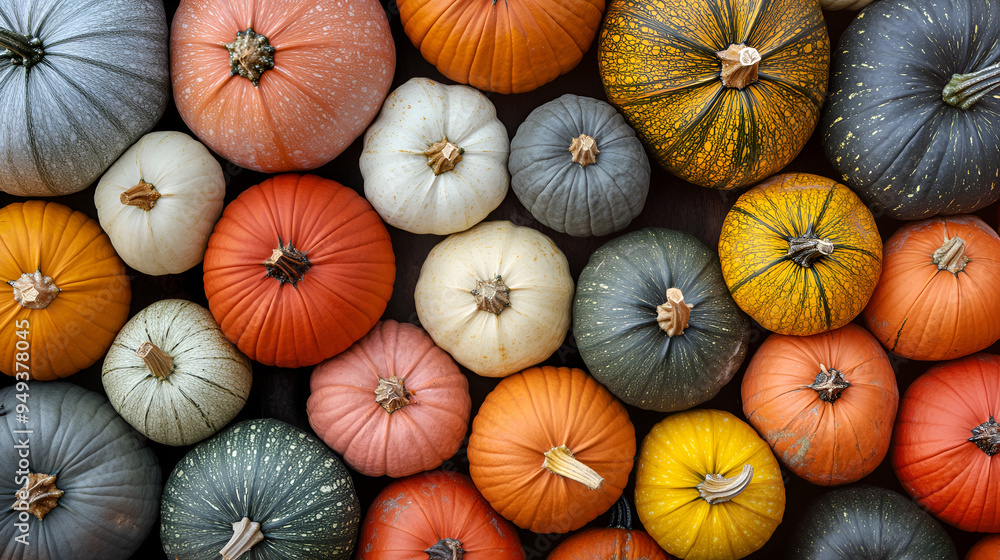 grupo de calabazas de diferentes tipos alimentacion saludable fruta de ...