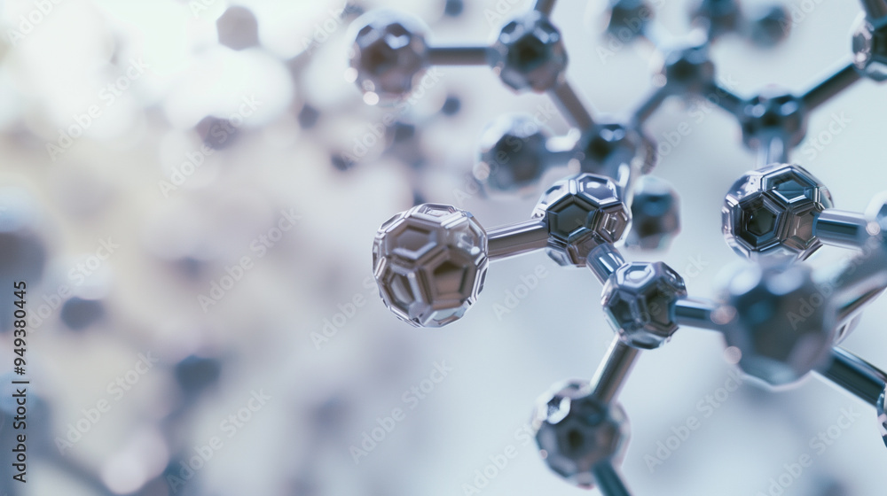 Generate a highly detailed 3D model of a molecular structure resembling ...