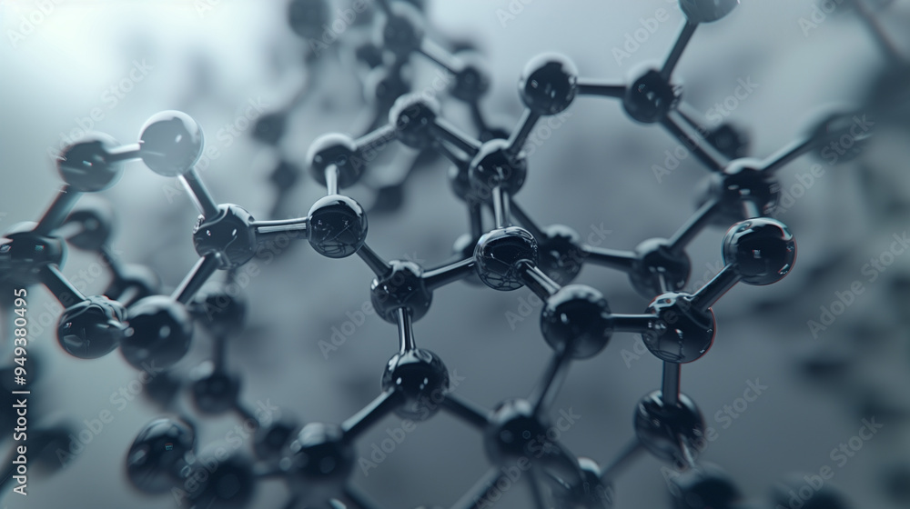 Generate a highly detailed 3D model of a molecular structure resembling ...
