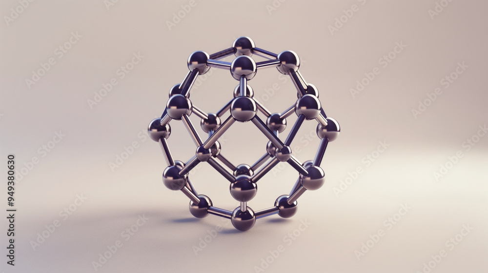 Generate a highly detailed 3D model of a molecular structure resembling ...