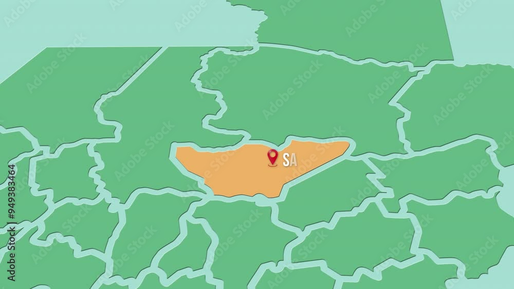 Mapa de Guatemala con división política resaltando el estado Baja ...
