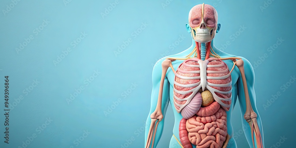Pastel render of human anatomy organs, anatomy, organs, pastel, render ...