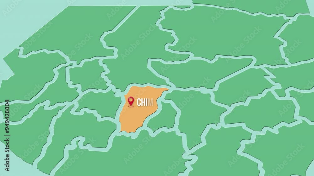 Mapa de Guatemala con división política resaltando el estado de ...