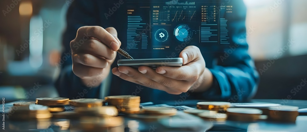 Digital Wallet Interface Showcasing Advanced Financial Planning Tools ...