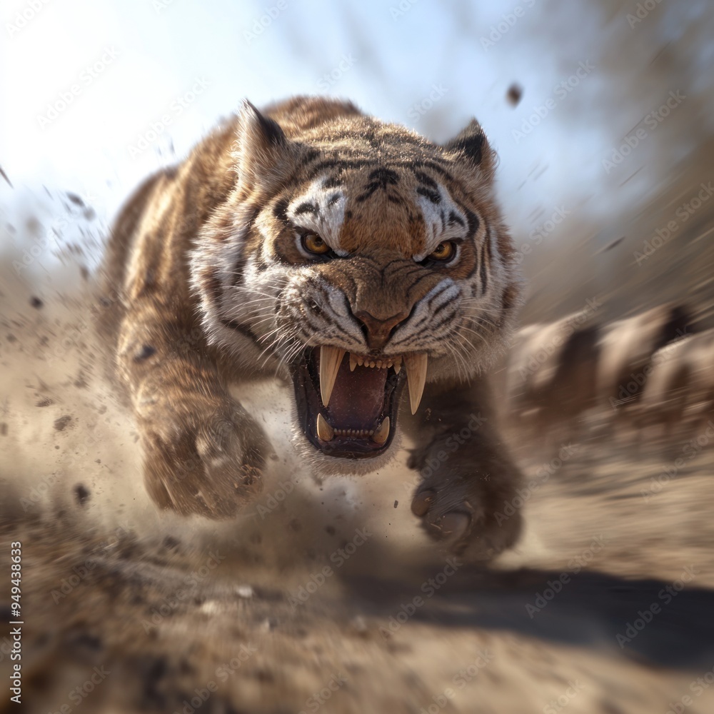 Ancient feline: The saber-toothed tiger, an iconic and extinct predator ...