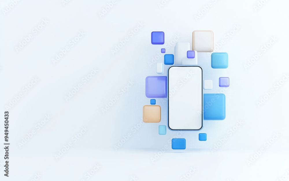 Minimalist UI design with flat icons and soft gradients, website ...