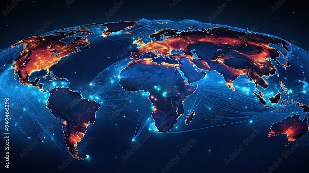 A scientific visualization of satellite data showing temperature ...