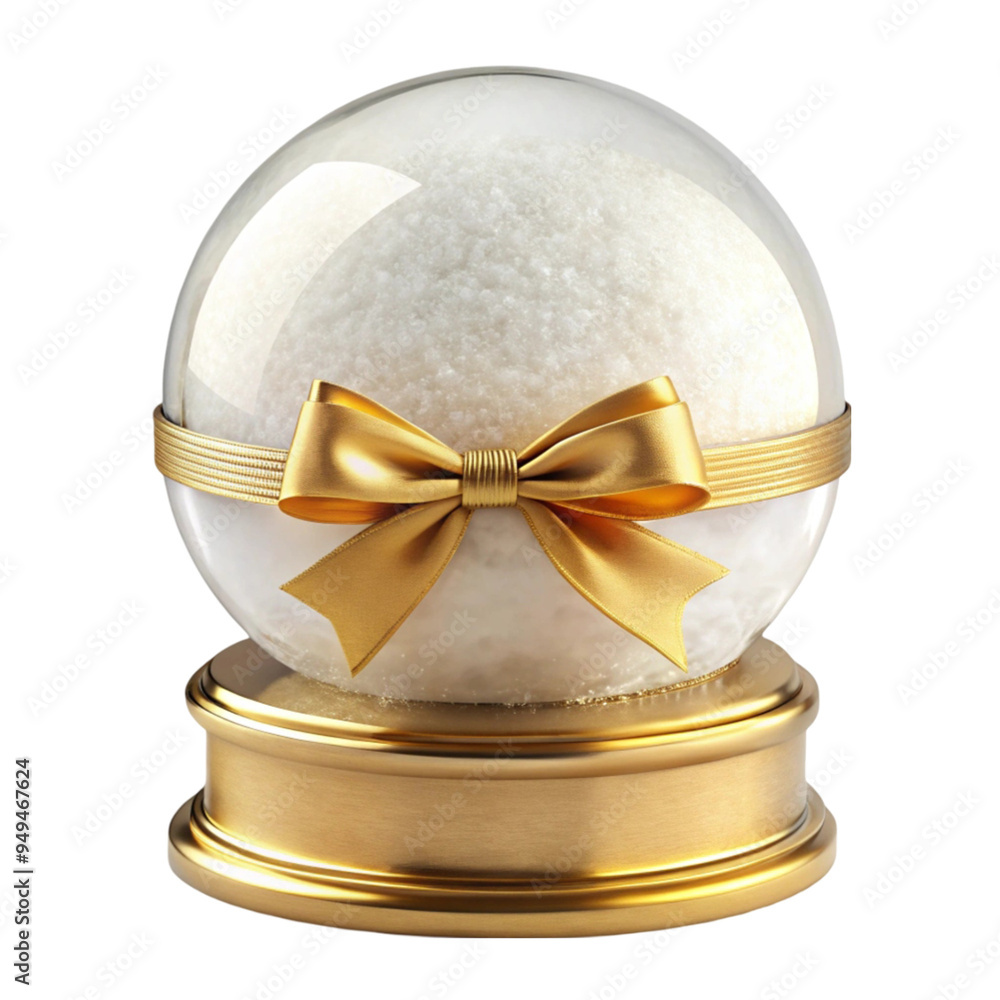 Classic snowball image with gold base and ribbon isolated on ...