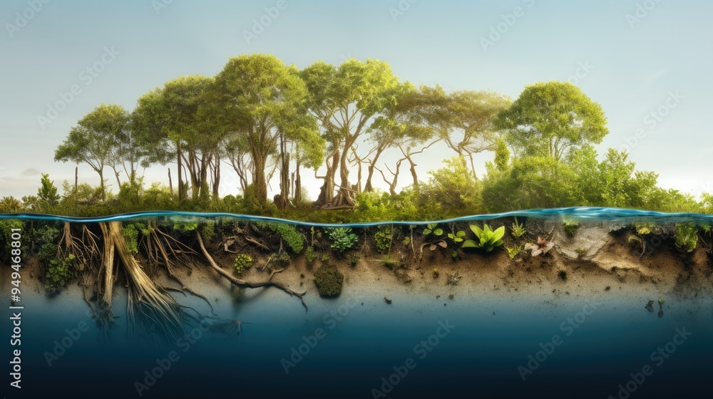 Design an educational poster showcasing the different types of mangrove ...
