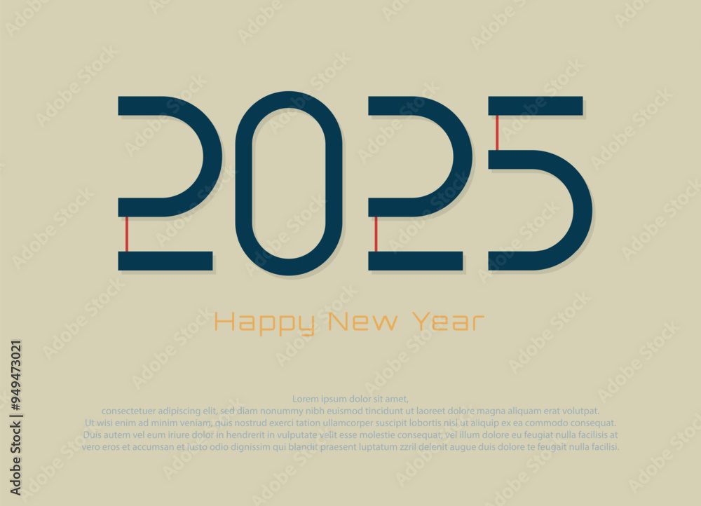 Poster, Foto 2025 new typhography concept for happy new year 2025 ...
