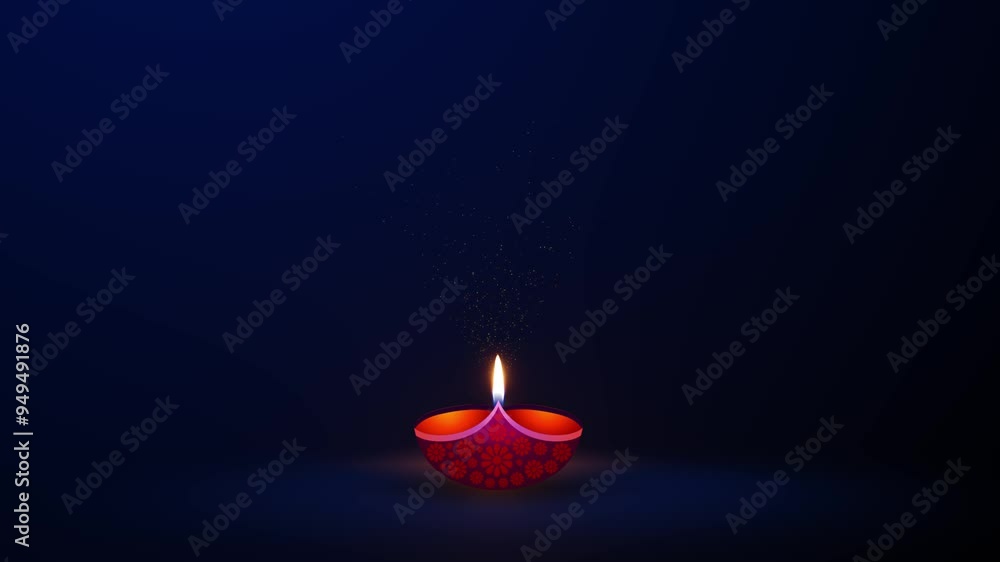 Happy Diwali festival of lights tradition Diya oil lamps Indian Rangoli ...