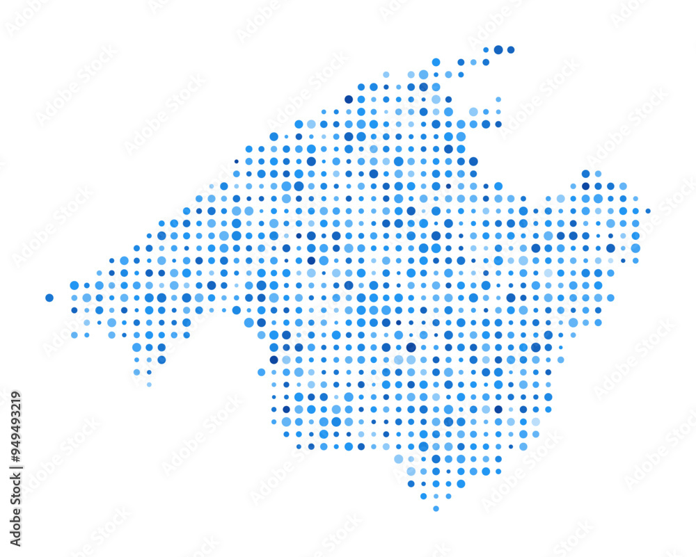 Majorca Dot Map. Island Digital Style Shape. Majorca vector image ...