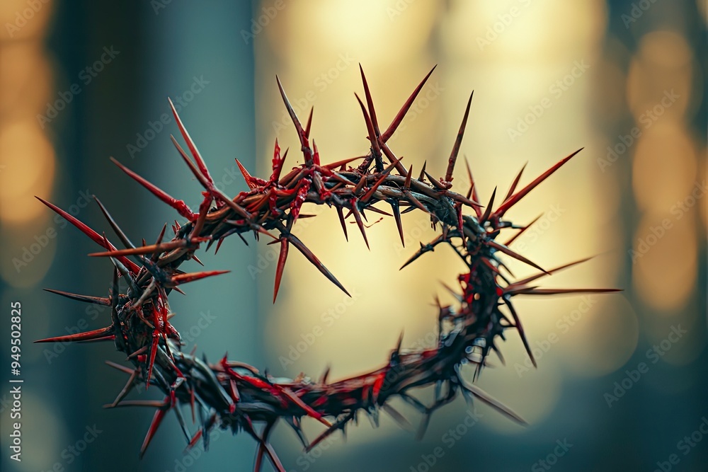The inversion of the crown of thorns and the crown, which symbolizes ...