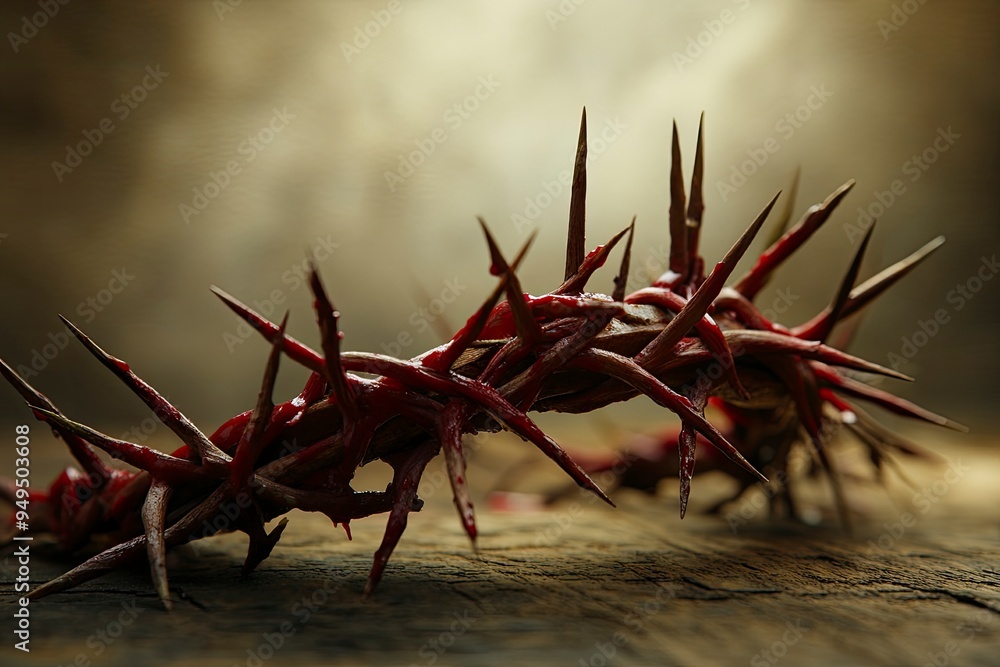 The inversion of the crown of thorns and the crown, which symbolizes ...
