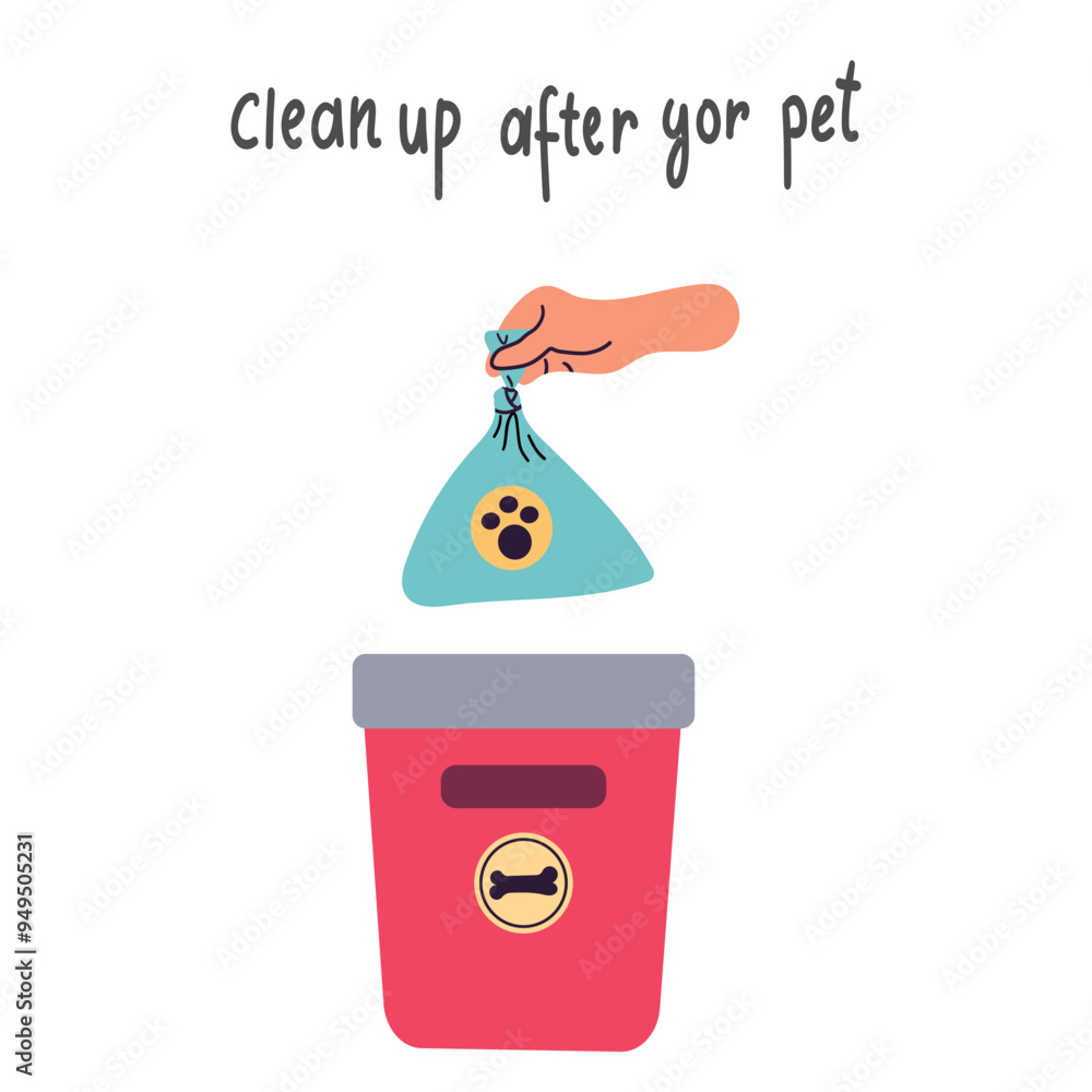 Pet waste in bag and Please Clean up after your pet text. Social ...
